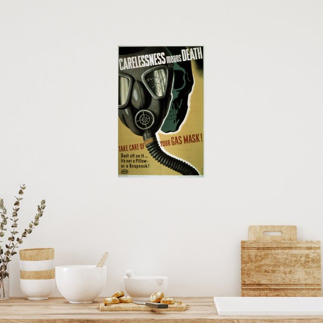 Ww2 Gas Mask Poster