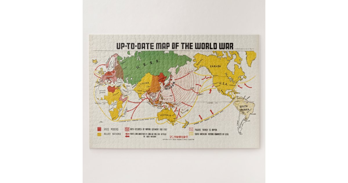 Vintage World War II Map Jigsaw Puzzle | Zazzle