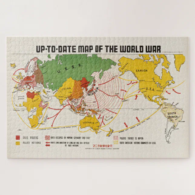 Vintage World War II Map Jigsaw Puzzle | Zazzle