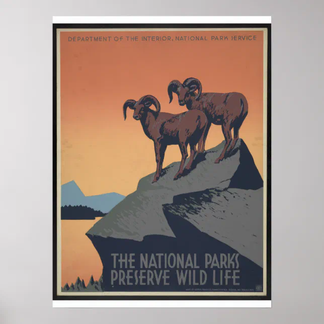 Vintage WPA National Parks Poster Circa 1940 | Zazzle