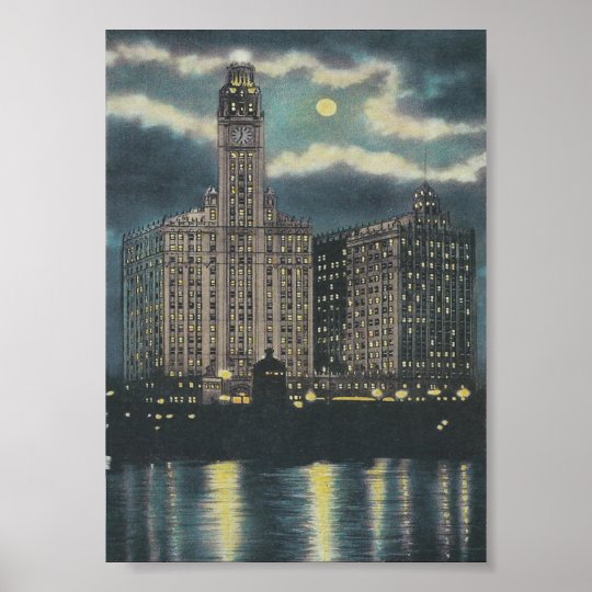 Vintage Wrigley Building Chicago Poster | Zazzle.com