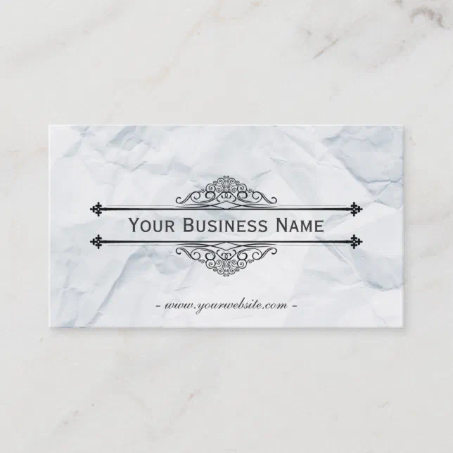 Vintage Wrinkled Paper Texture Business Card | Zazzle