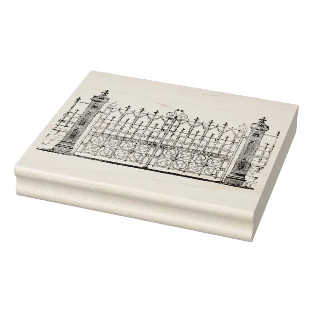 Vintage Wrought Iron Gate Rubber Art Stamp | Zazzle