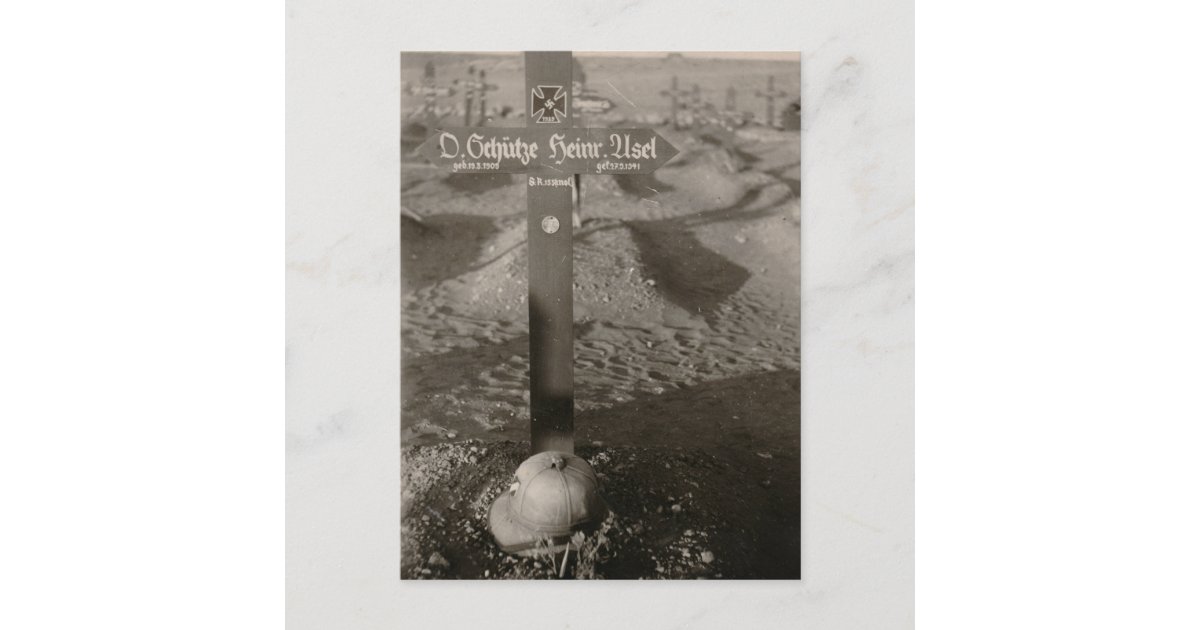 Vintage WW2 Fallen Soldier Grave Postcard | Zazzle