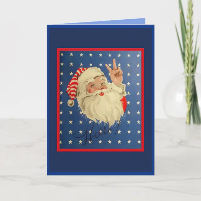 Vintage WW2 Santa Claus Card Copy | Zazzle