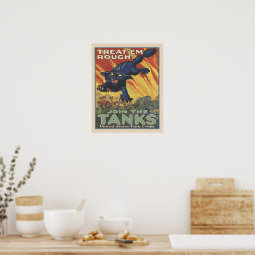 Vintage WW2 US Tank Corps Military Recruitment Poster | Zazzle
