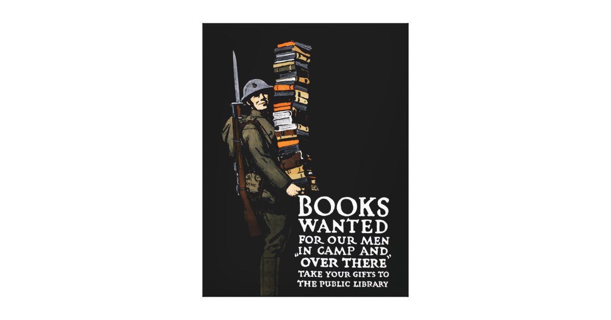 Vintage WWI Poster - Books Wanted Canvas Print | Zazzle