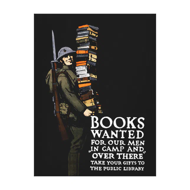 Vintage WWI Poster - Books Wanted Canvas Print | Zazzle