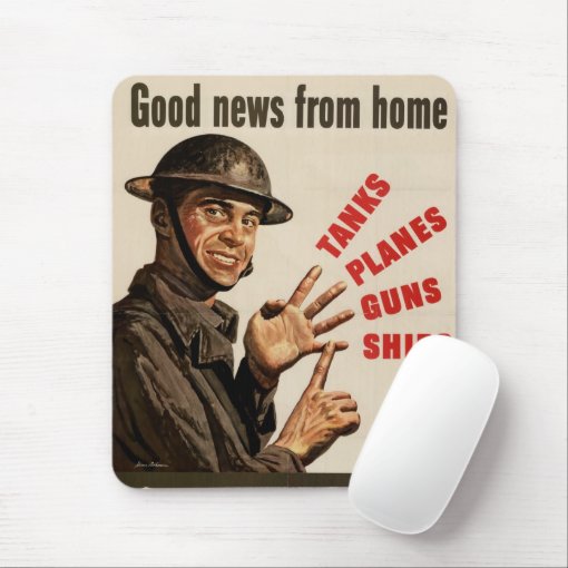 Vintage WWII War Poster Mouse Pad | Zazzle