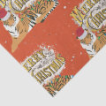 Vintage Xmas Tiger & Merry Christmas Tissue Paper | Zazzle