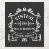 Vintage Year Aged to Perfection Custom Birth Year Wine Label | Zazzle
