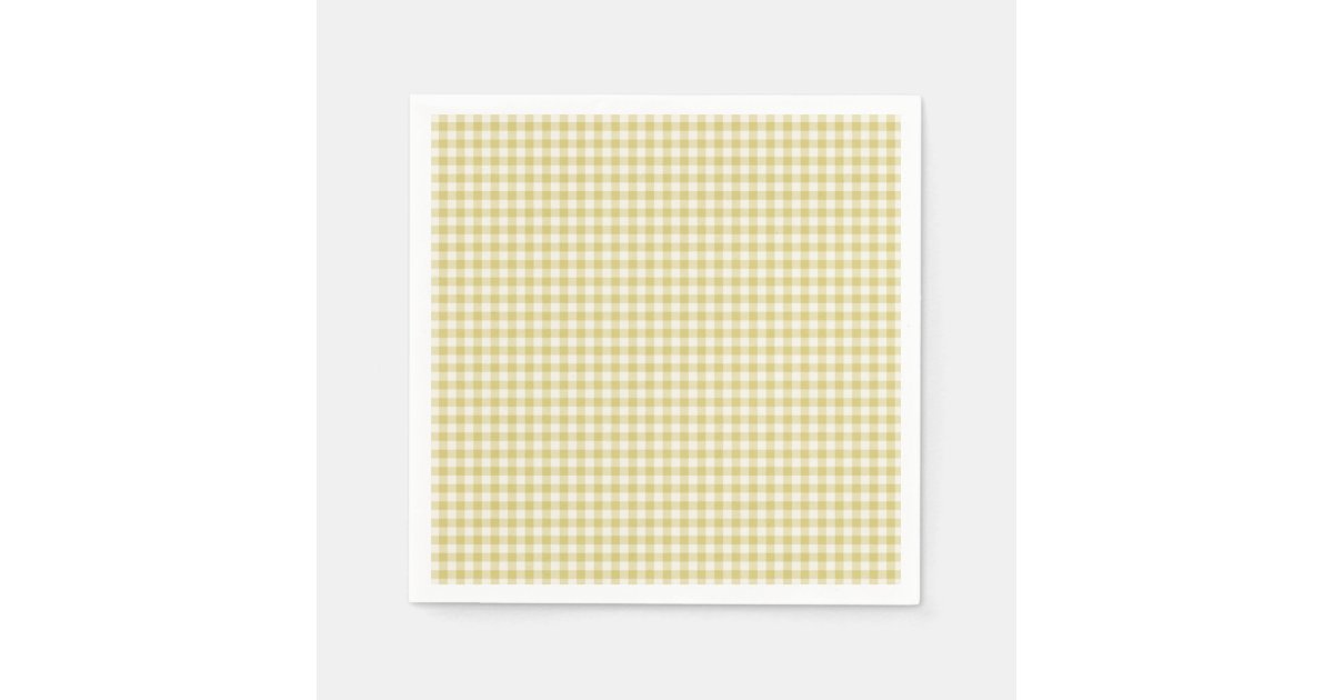 Vintage Yellow Checkerboard Pattern Paper Napkins | Zazzle