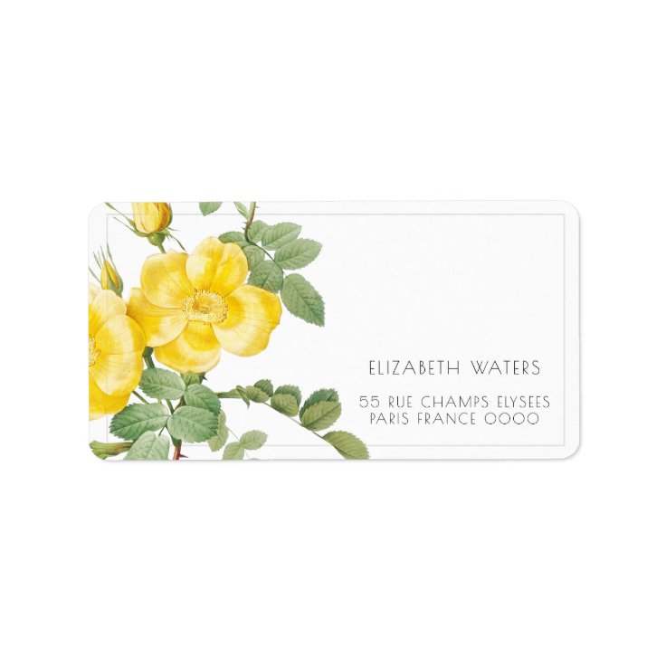 VINTAGE YELLOW ROSE ADDRESS LABELS | Zazzle