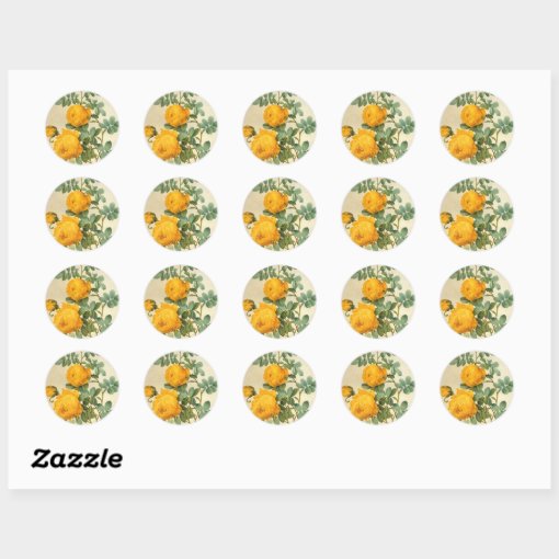 Vintage Yellow Rose Sticker | Zazzle