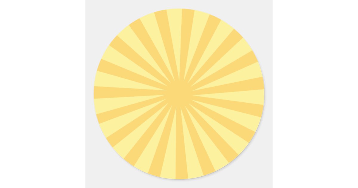 Vintage Yellow Sun Rays Classic Round Sticker | Zazzle
