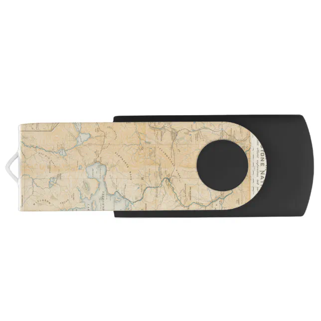 Vintage Yellowstone National Park Map Flash Drive | Zazzle
