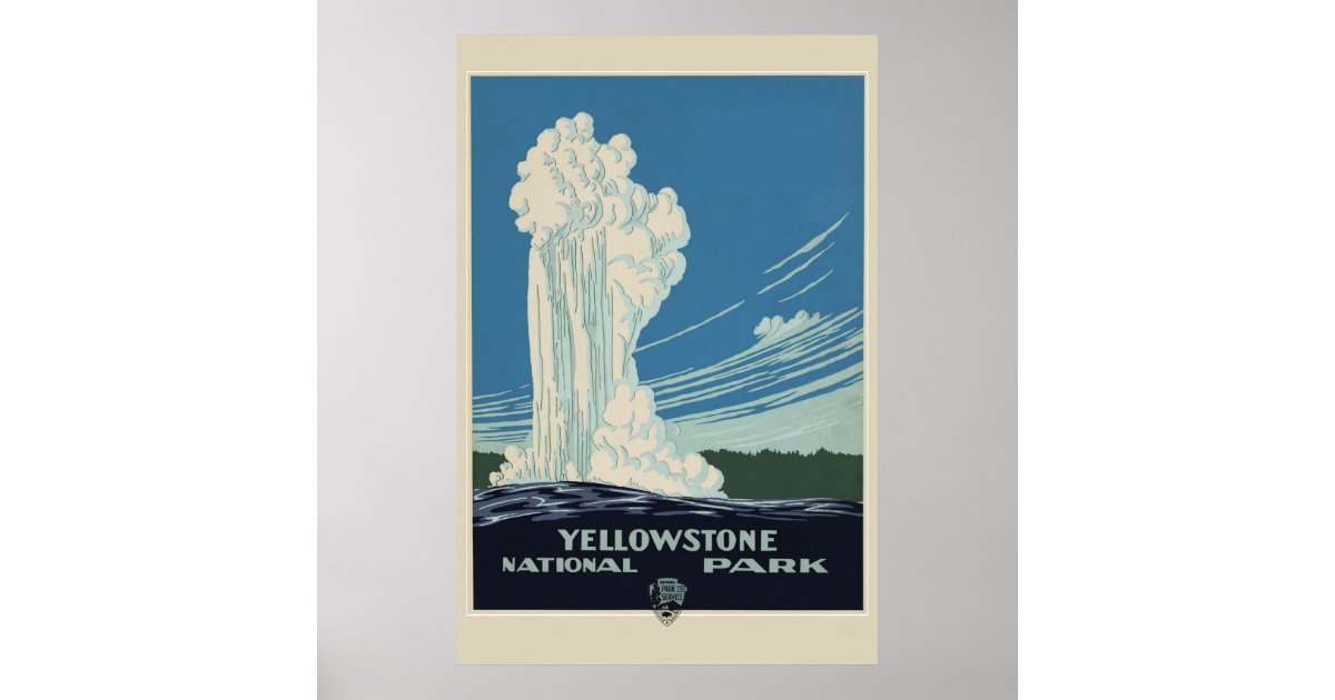 Vintage Yellowstone National Park Travel Poster | Zazzle