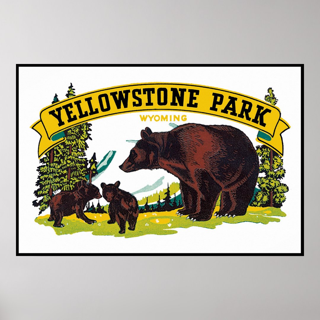 Vintage Yellowstone Park Poster | Zazzle