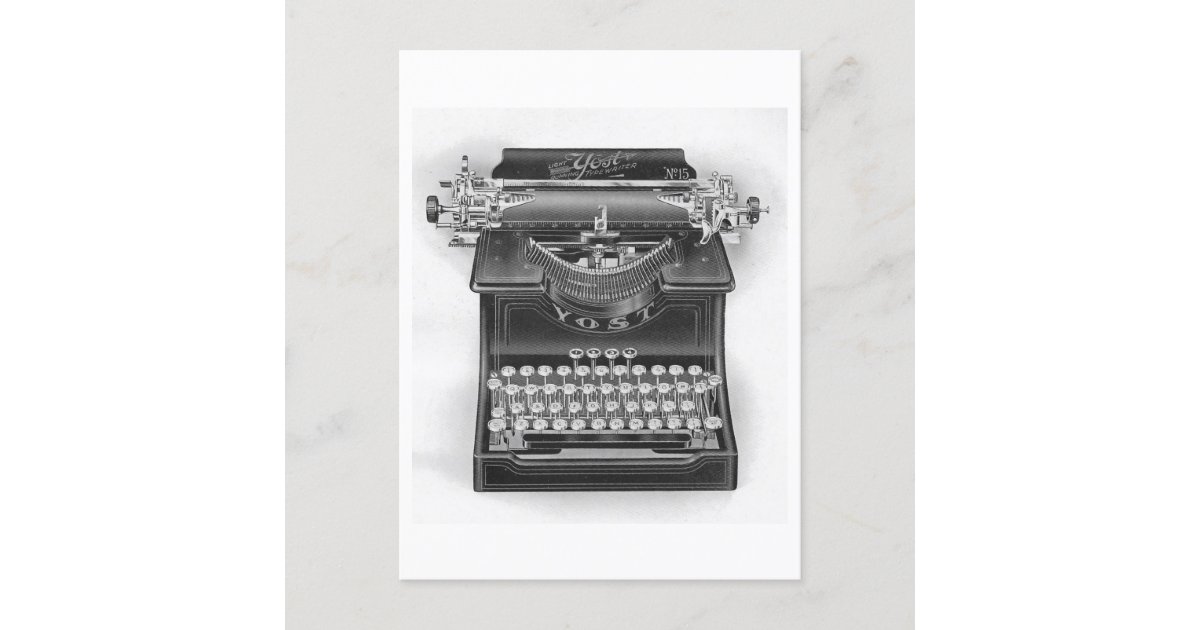 Vintage Yost Typewriter Postcard | Zazzle