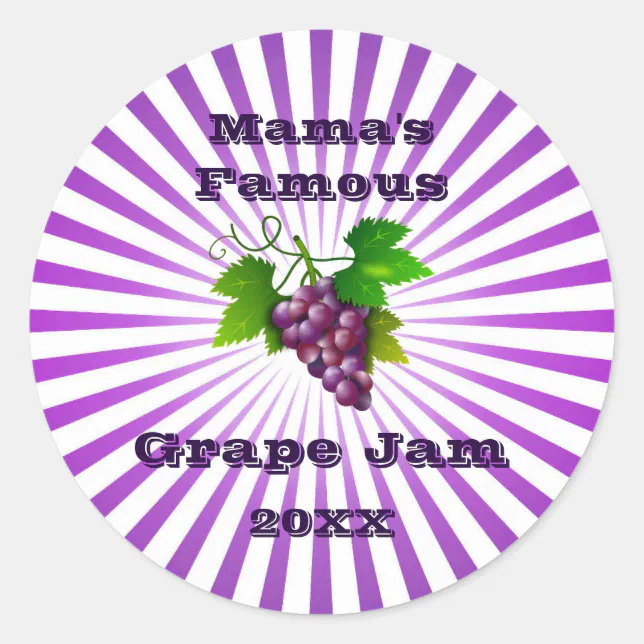 Vintage Your Famous Grape Jelly Jar Canning Label | Zazzle