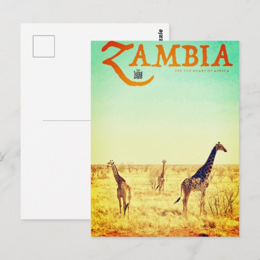 Vintage Zambia Travel Postcard | Zazzle