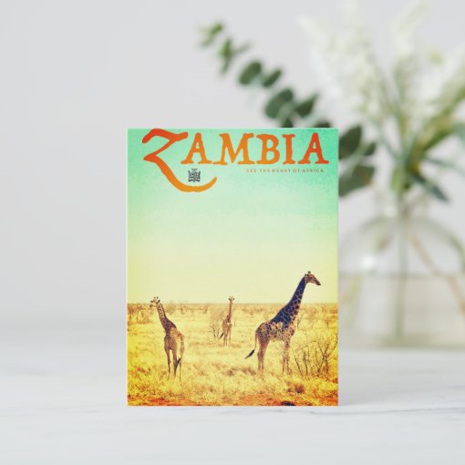 Vintage Zambia Travel Postcard | Zazzle