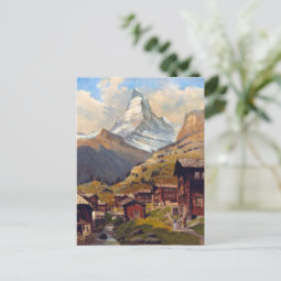 Vintage Zermatt Switzerland Matterhorn Travel Postcard | Zazzle
