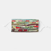 Vintage Zig-zag Passenger and Freight Train Travel Adult Cloth Face ...