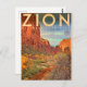 Vintage Zion National Park Travel Postcard | Zazzle