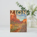 Vintage Zion National Park Travel Postcard | Zazzle
