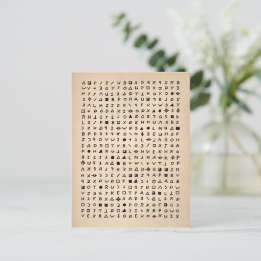 Vintage Zodiac Cipher Postcard | Zazzle