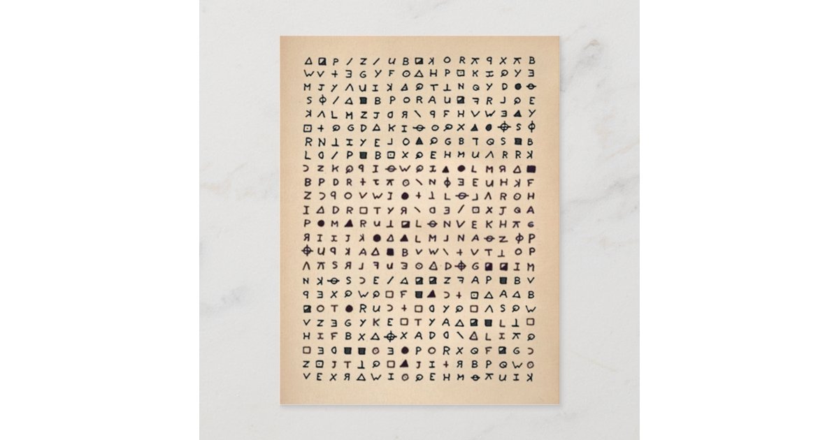 Vintage Zodiac Cipher Postcard | Zazzle