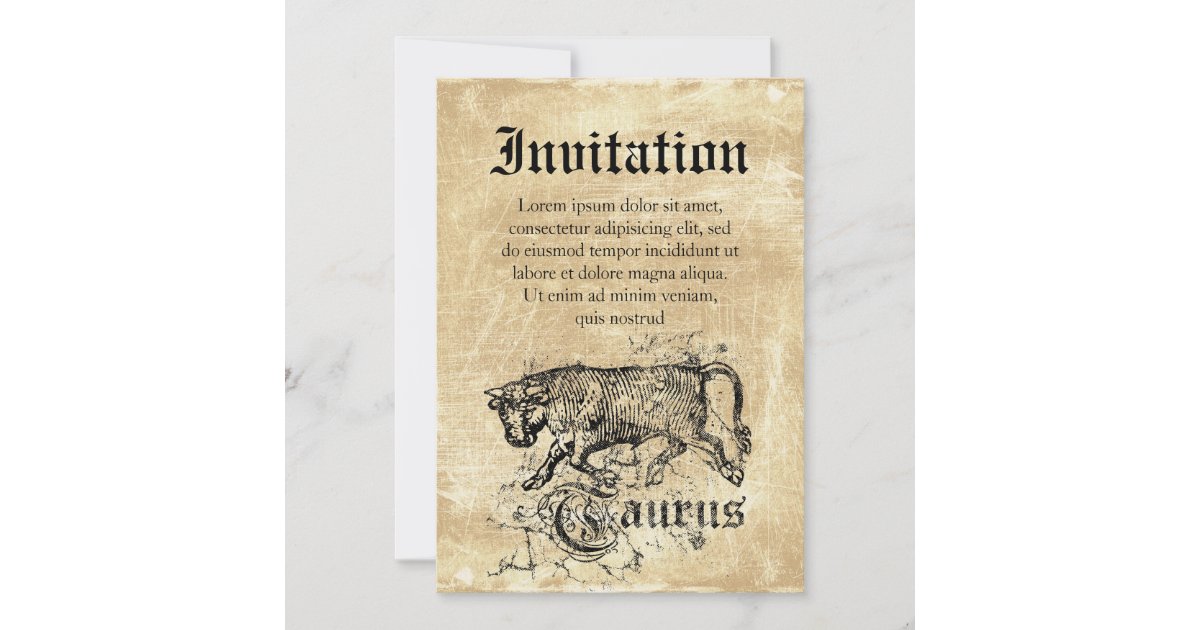 Vintage Zodiac Taurus Invitation | Zazzle