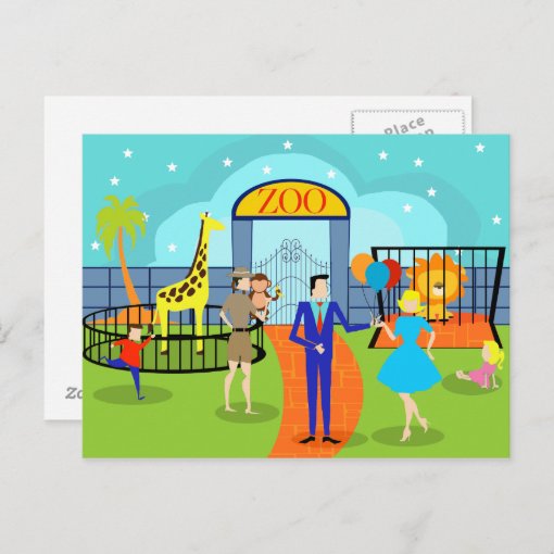 Vintage Zoo Postcard | Zazzle