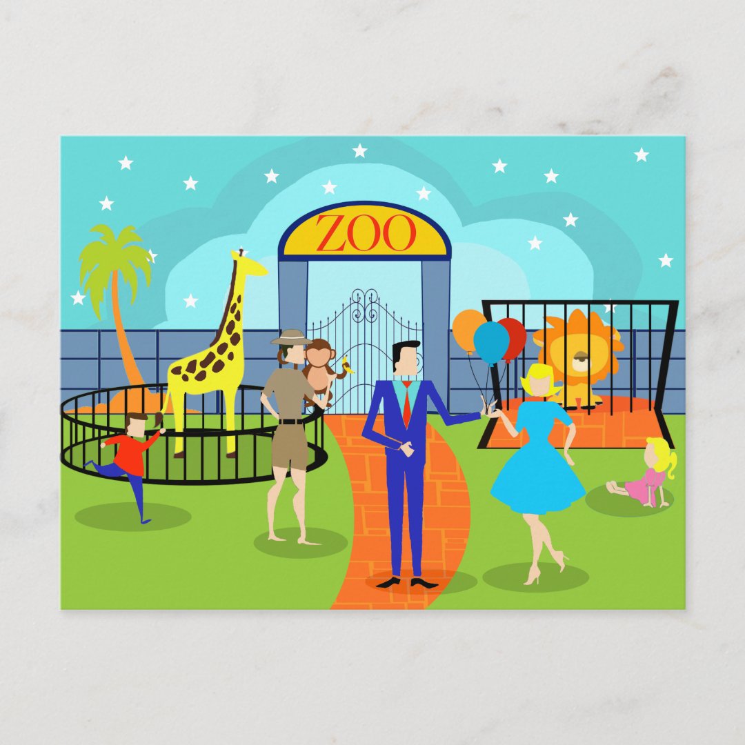 Vintage Zoo Postcard | Zazzle