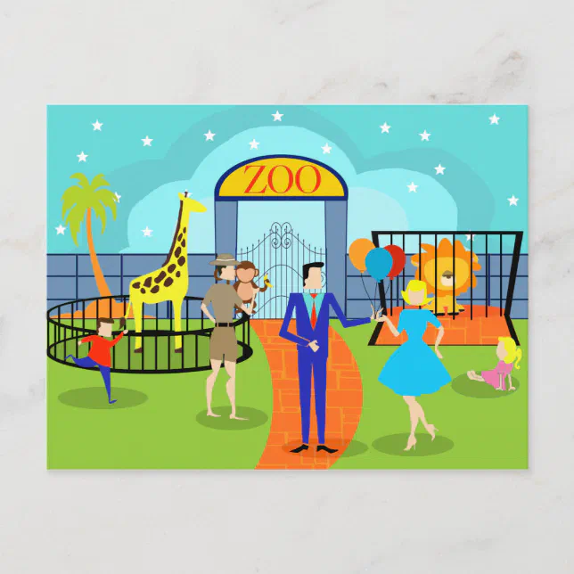 Vintage Zoo Postcard | Zazzle