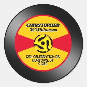 Vinyl 45 Record Label Individual Personalized | Zazzle