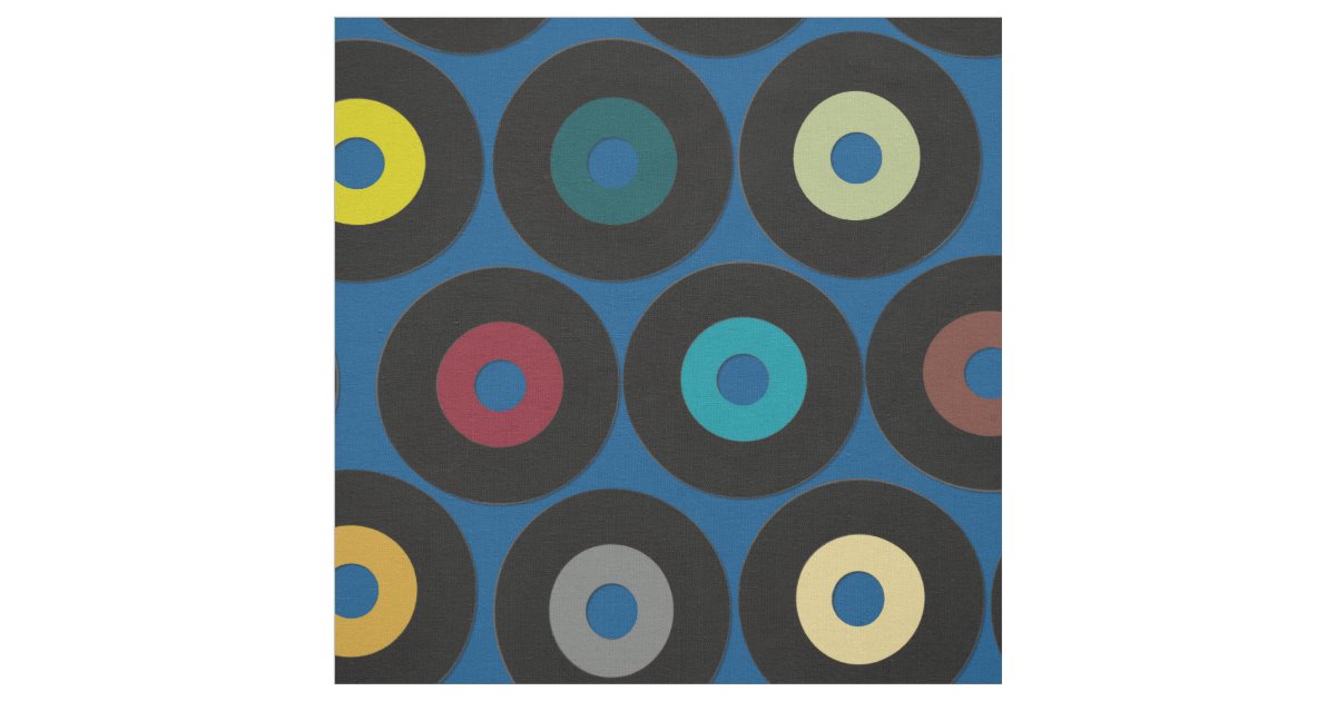 VINYL blue Fabric | Zazzle