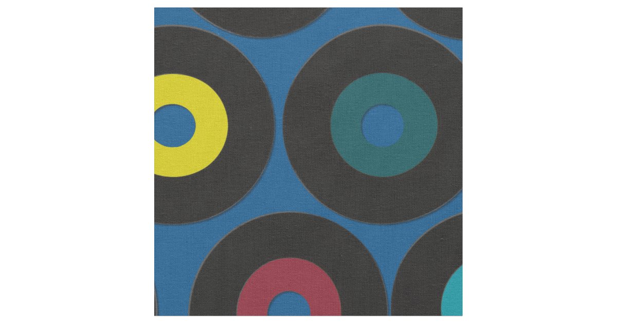 VINYL blue Fabric | Zazzle