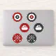 Vinyl Curling Stickers - Red/Charcoal | Zazzle