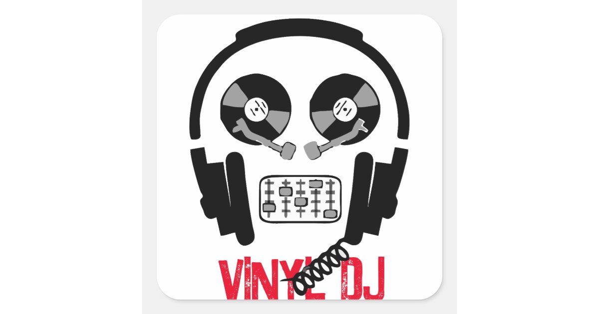 Vinyl DJ Square Sticker | Zazzle