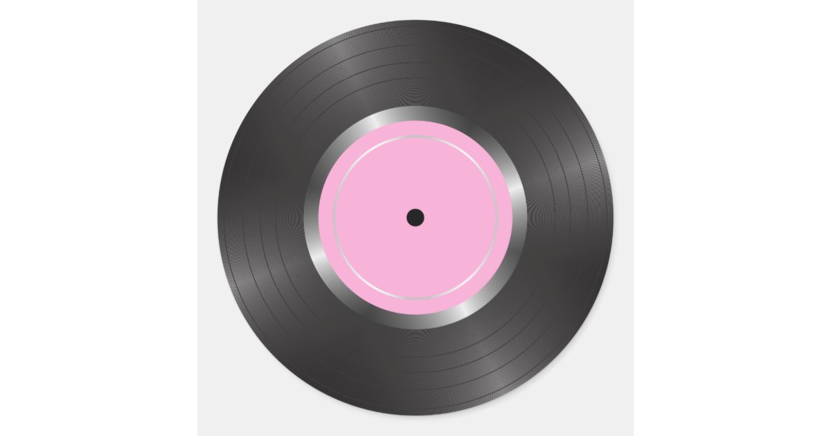 Vinyl long play disc classic round sticker | Zazzle