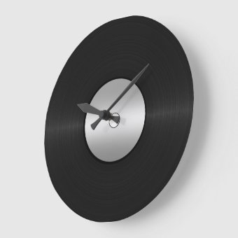 Vinyl-Look LP Record Large Clock | Zazzle