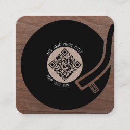 Vinyl LP | Music QR Code Square Business Card | Zazzle