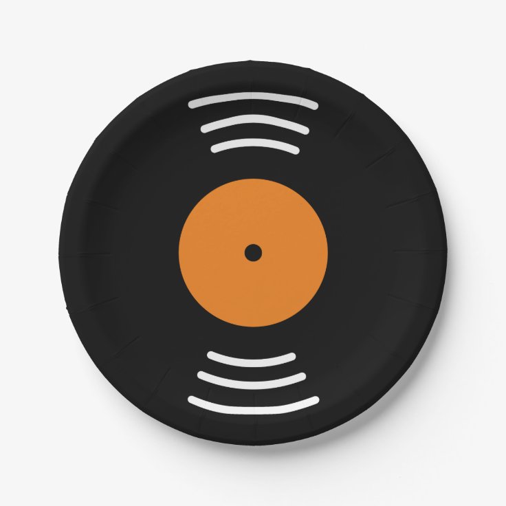 Vinyl music record novelty paper plates for party | Zazzle