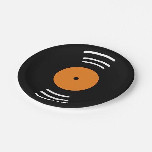 Vinyl music record novelty paper plates for party | Zazzle