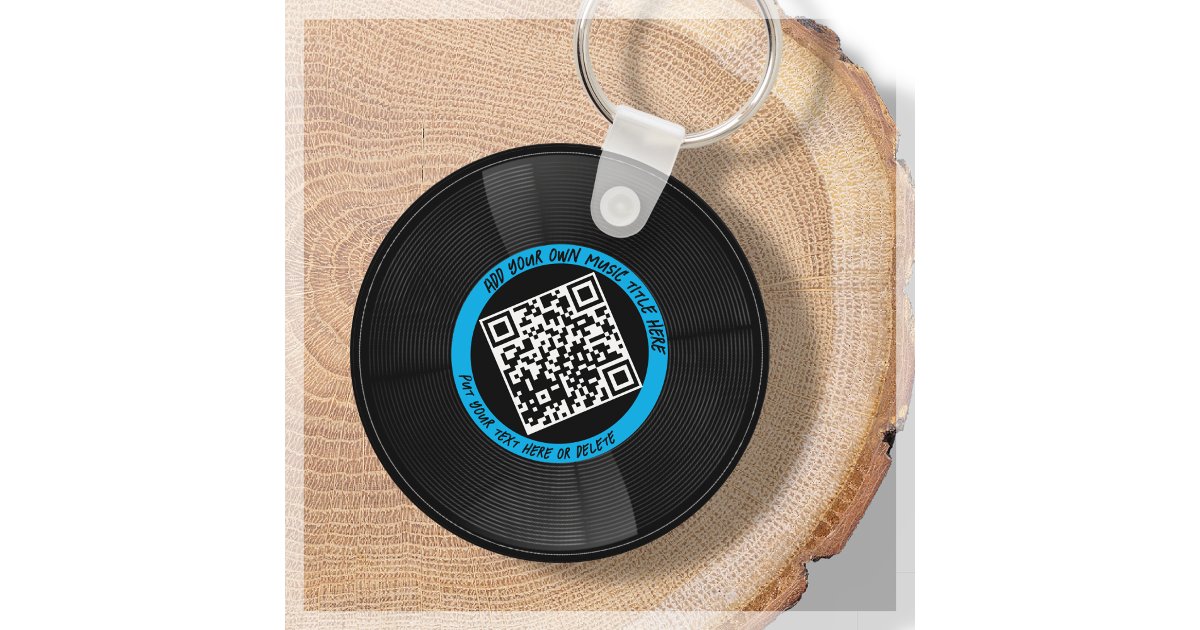 Vinyl | Musician DJ | QR Code Keychain | Zazzle