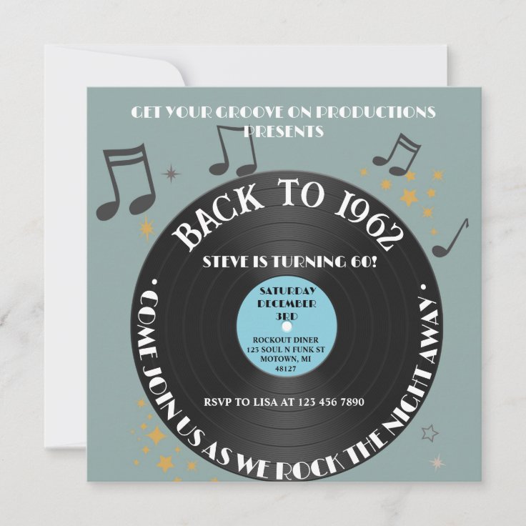 Vinyl Record 60th Birthday Party Invitation | Zazzle