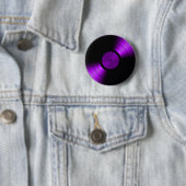 Vinyl Record Album in Purple 60s 70s 80s Pinback Button | Zazzle