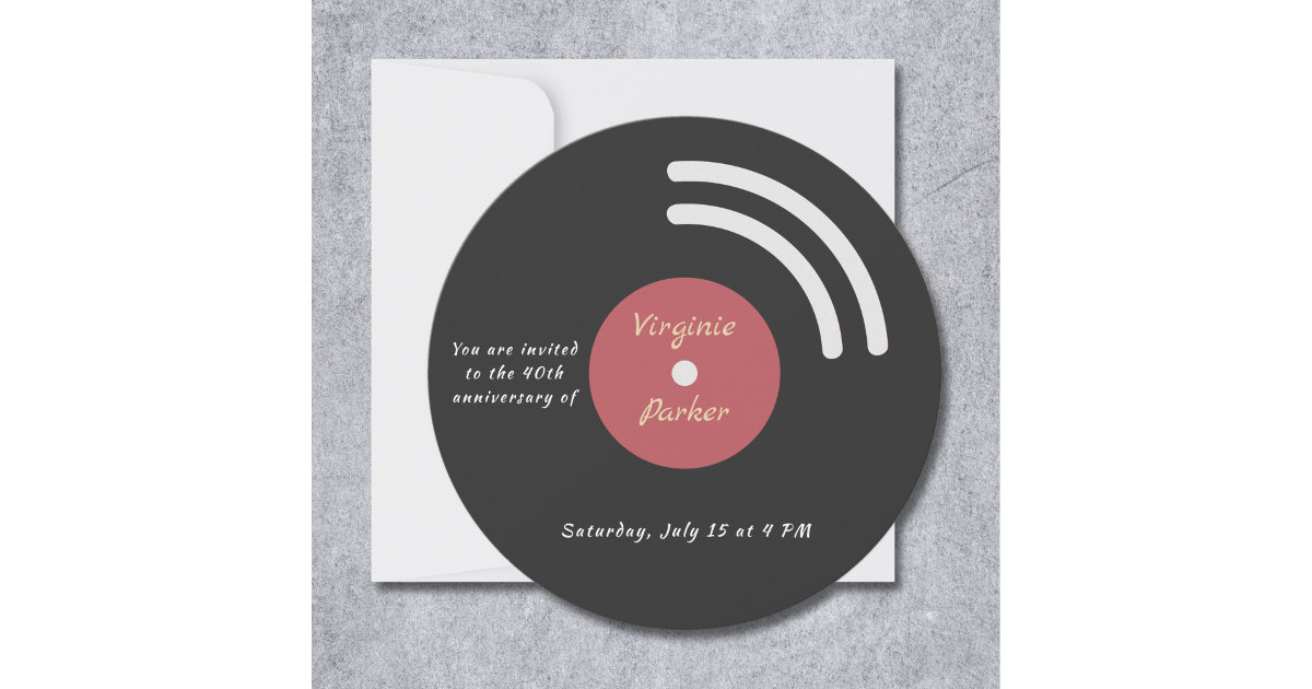 Vinyl Record Birthday Invitation | Zazzle